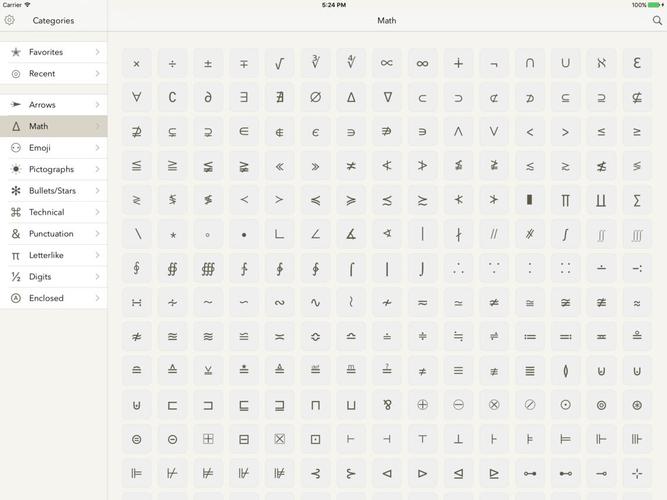 Symbols - unicode keyboard App for iPhone - Free Download Symbols ...